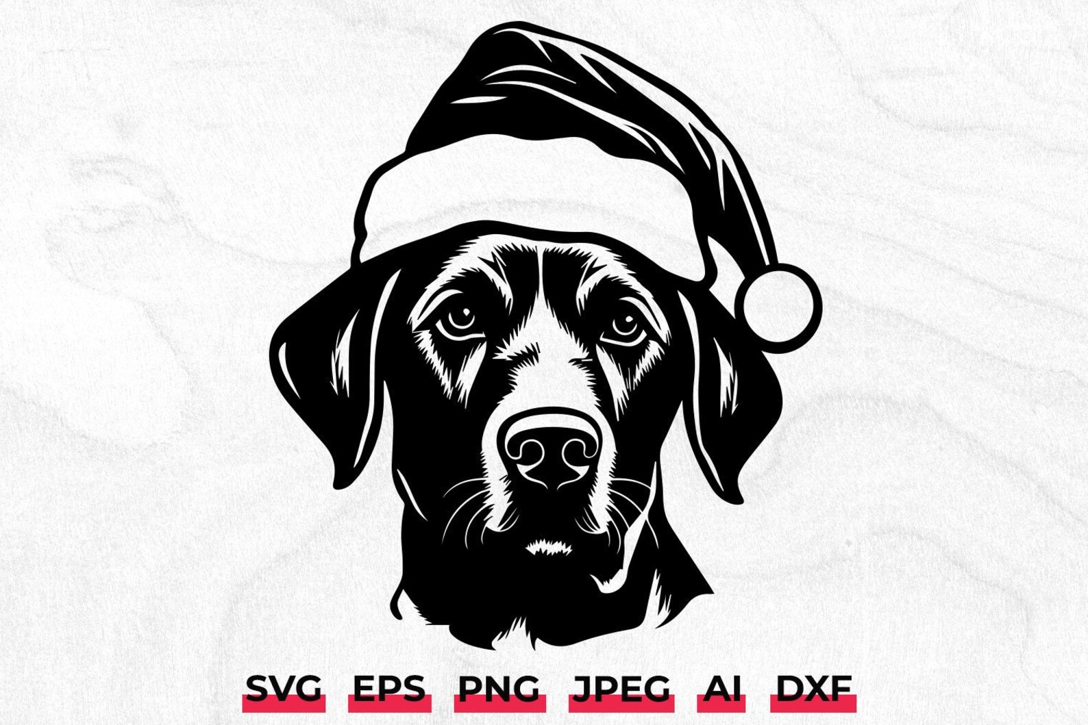 Christmas Labrador Retriever SVG | Festive Lab Dog in Santa Hat - Etsy
