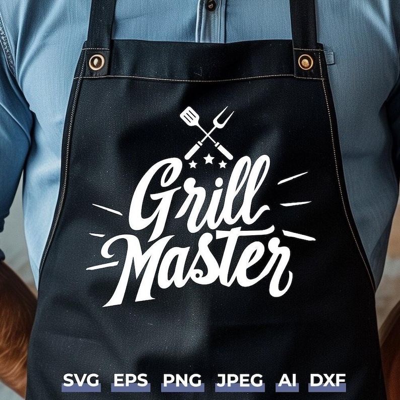 Grill Master SVG - BBQ Grill SVG File for Aprons and T-shirt - Etsy