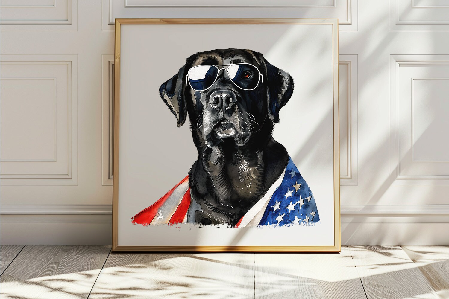 Patriotic Black Labrador Clipart 5 PNG Images Labrador Retriever ...