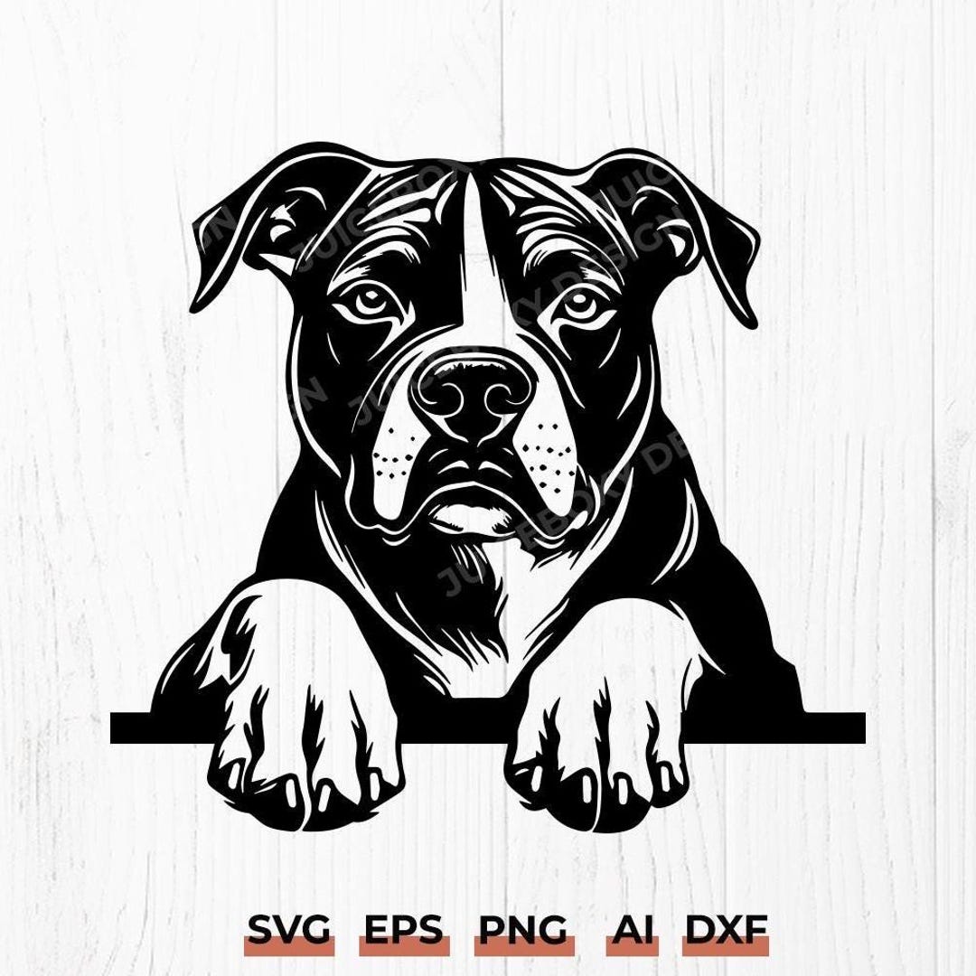 American Staffordshire Terrier SVG PNG – Amstaff Dog Silhouette for ...