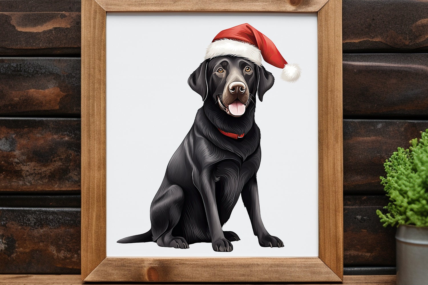 Christmas Black Labrador PNG Bundle Santa Hat Black Labrador ...