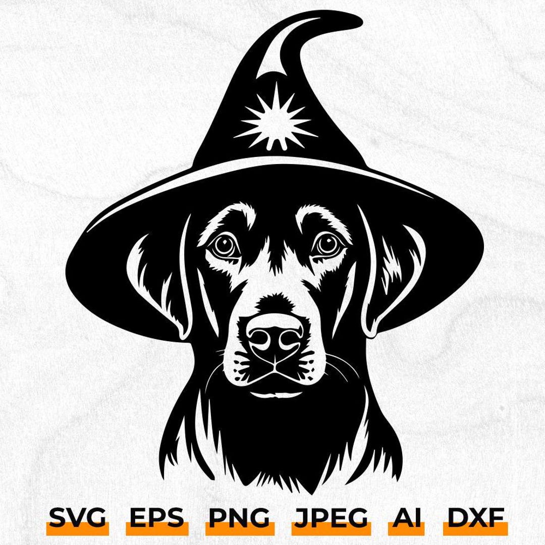 Labrador Retriever Witch Hat SVG Halloween Dog Clipart Spooky Dog ...