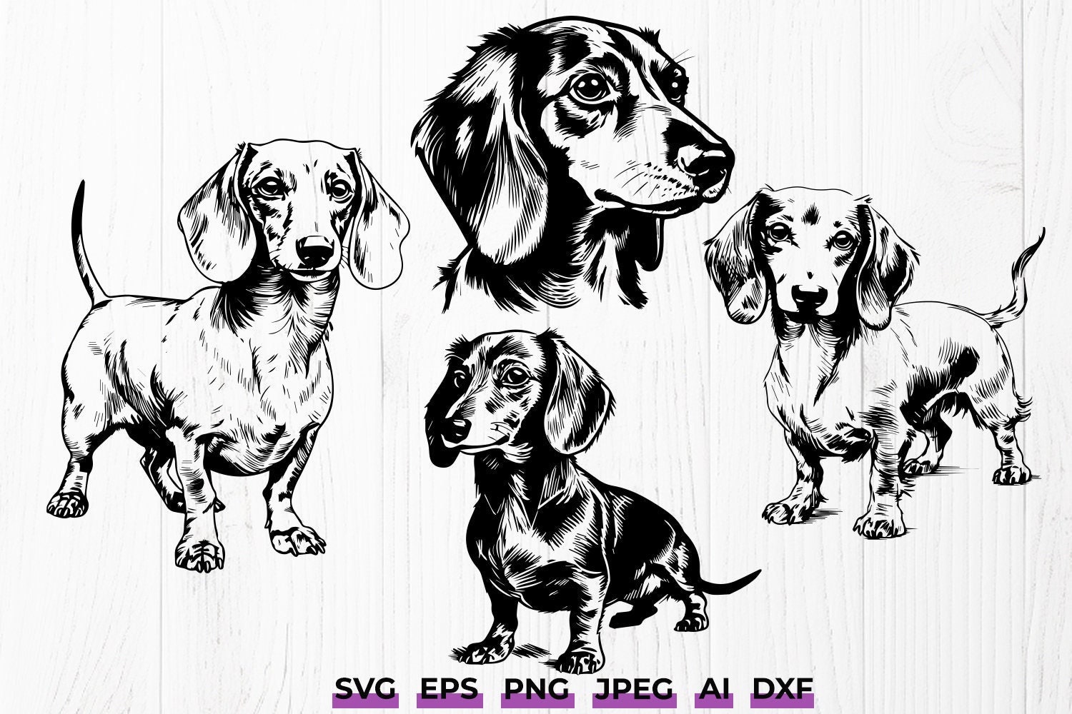 Dachshund SVG Bundle Sausage Dog Sketch Svg, Doxie Mom Gifts, Vector ...