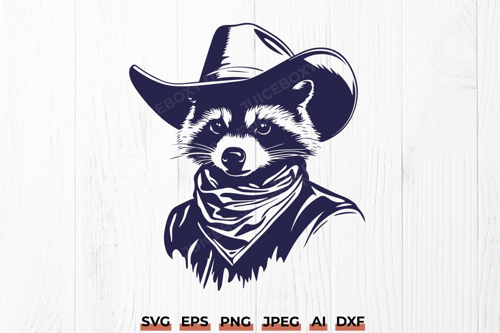 Western Cowboy Raccoon SVG Wild West Bandit Raccoon Clipart Western ...