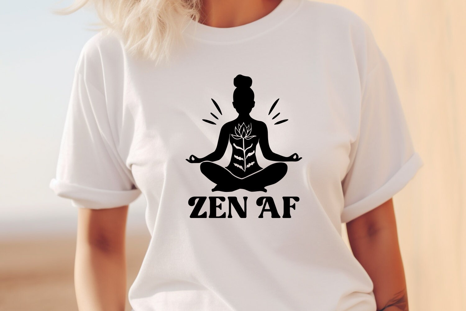 Zen AF SVG, Funny Yoga Pose Namaste Meditation Design, Vinyl Decal Svg ...