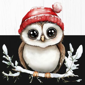 Christmas Winter Owls PNG Clipart Bundle Cute Holiday Owls With Gifts ...