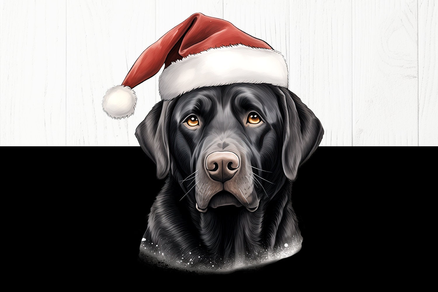 Christmas Black Labrador PNG Bundle Santa Hat Black Labrador ...