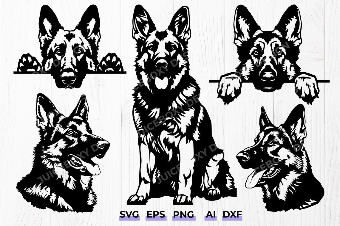 German Shepherd Dog SVG, Police Dog Face Design, Dog Svg Files for ...