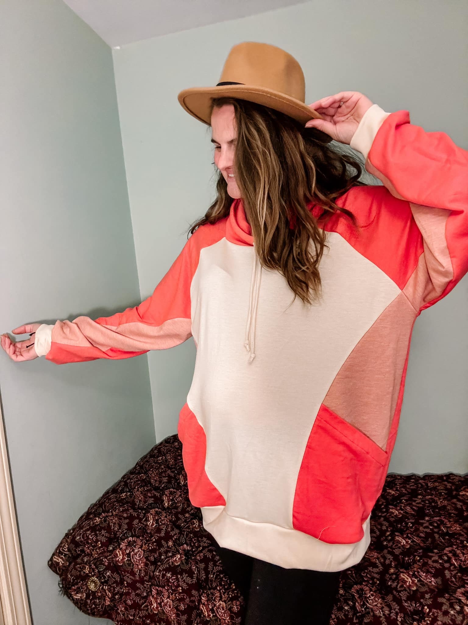 Addy Pullover Sewing Patten Pdf Oversized Hoodie Sweatshirt Cowl Neck Color Block Raglan Sweater ...