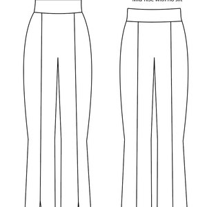 Sadie Slim Flares PDF Sewing Pattern Print at Home Legging Flutter ...