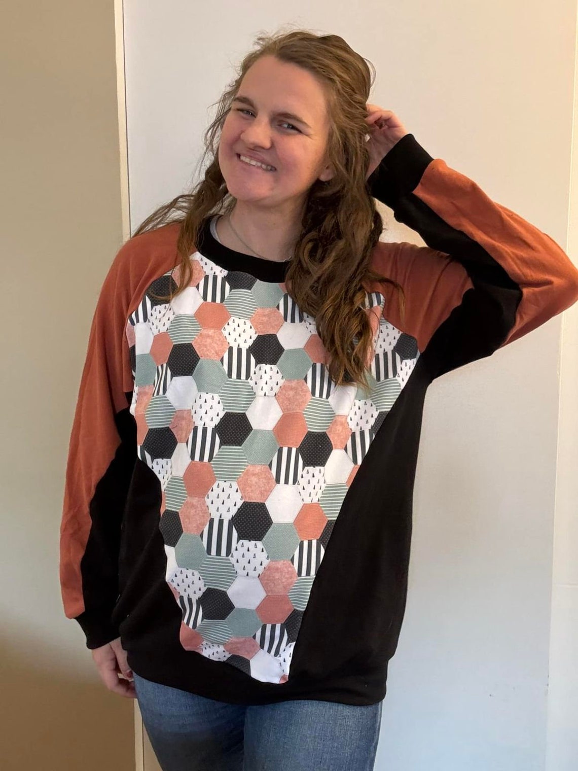 Addy Pullover Sewing Patten Pdf Oversized Hoodie Sweatshirt Cowl Neck Color Block Raglan Sweater ...