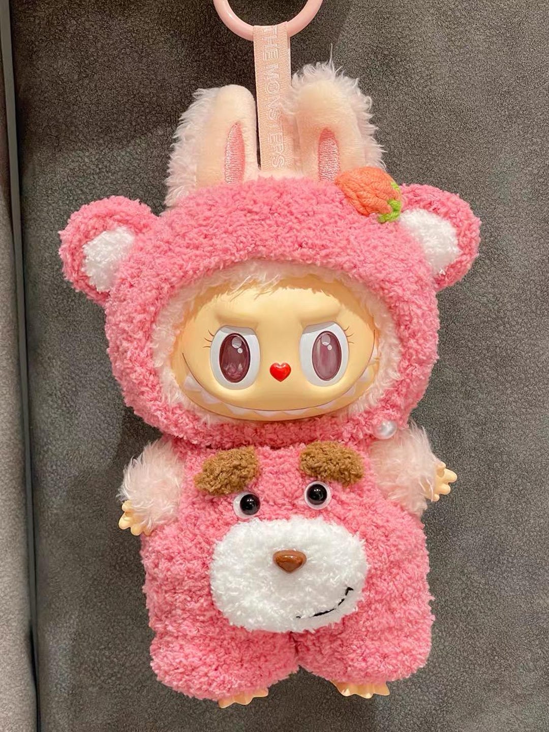 Handmade Crochet Lots-o'-huggin' Bear Macaron Labubu Outfit | Crochet ...