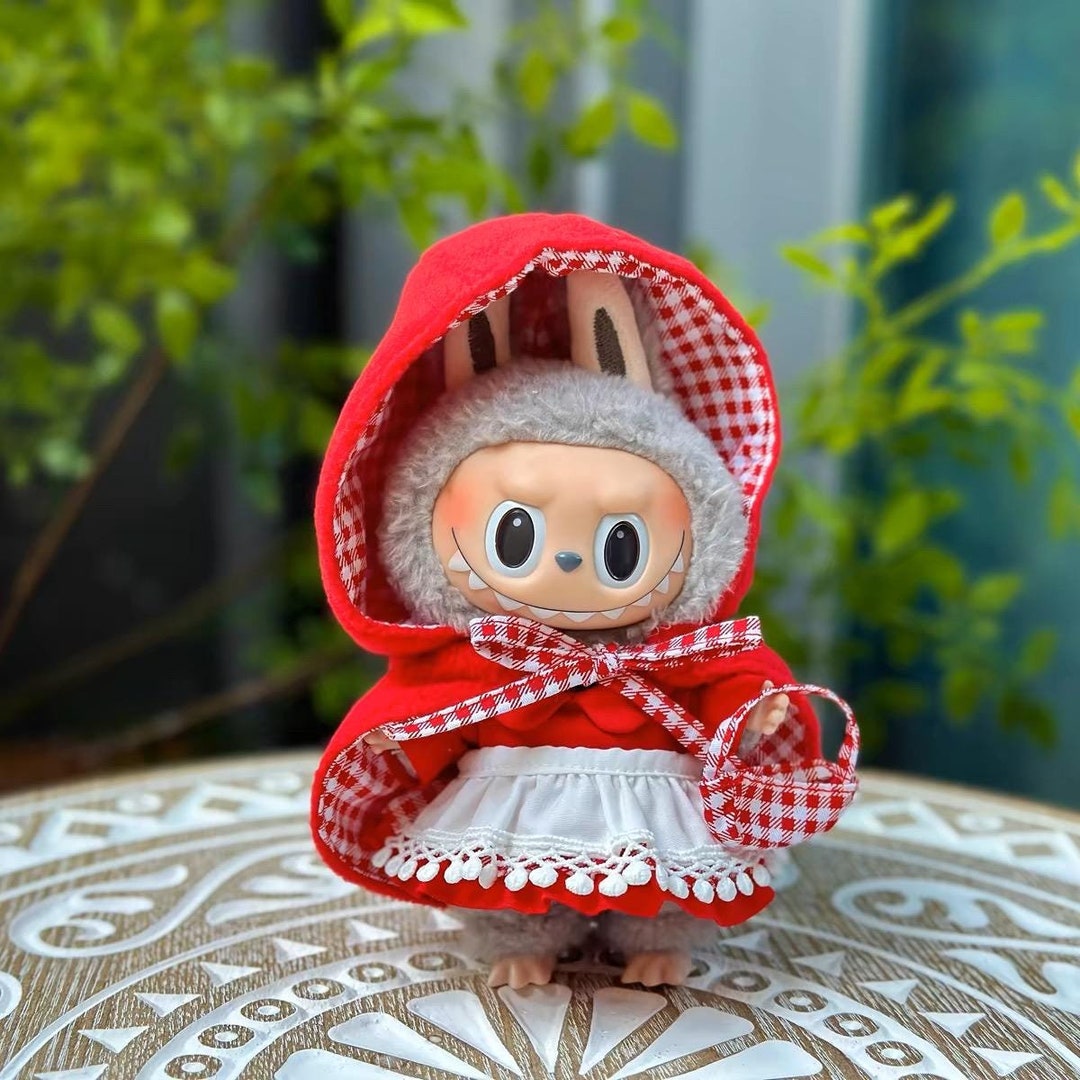 Handmade Little Red Riding Hood Labubu Outfit | Red Cape, Dress ...
