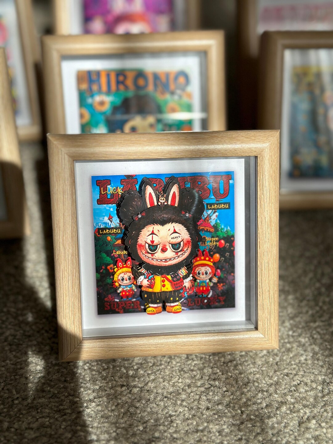 Handmade Cute Labubu Clown Circus 3D Shadow Box | Handmade Gothic Clown ...