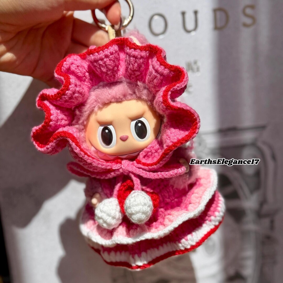 Handcrafted Crochet Labubu Outfit Keychain - Royal Medieval Style |pink ...
