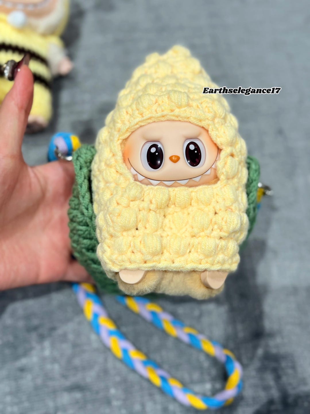 Handmade Crochet Labubu Outfit Cute Corn Costume for 17cm Dolls, Labubu ...