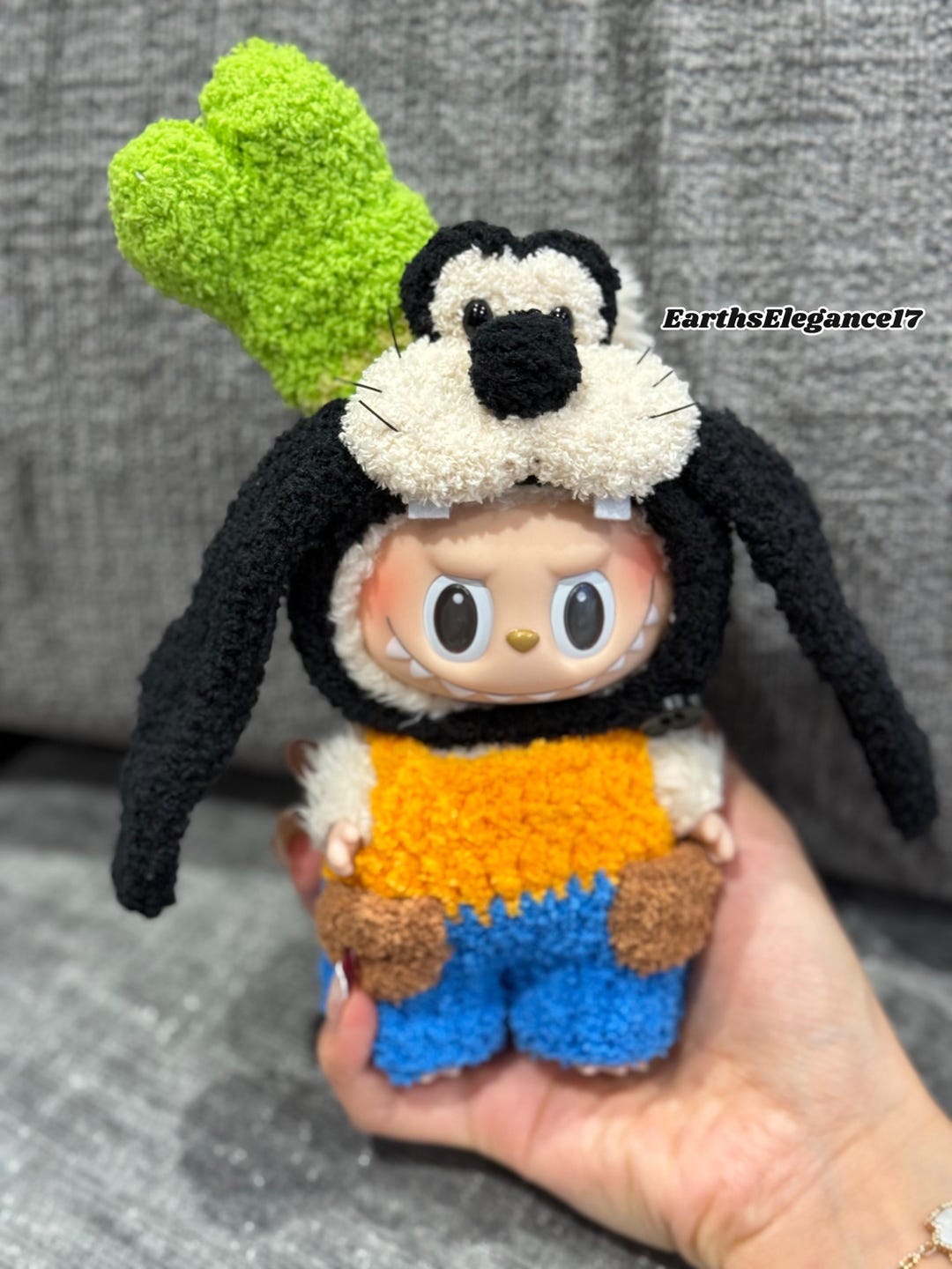 Handmade Crochet Goofy & Pluto Crochet Labubu Outfit Crochet Macaron ...
