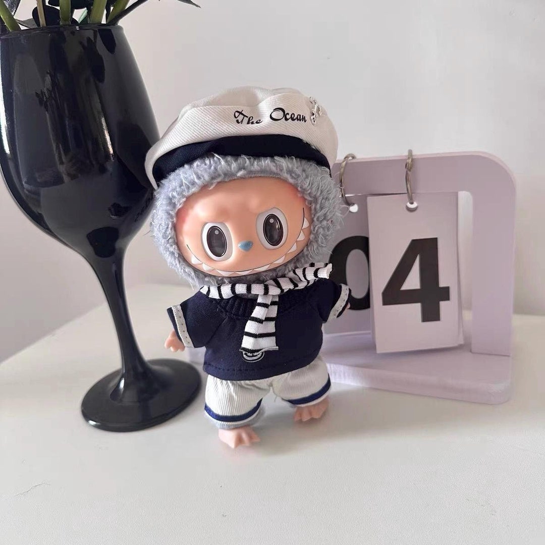 Handmade Navy Soldier Uniform for Labubu Dolls | Fits 17cm Macaron ...