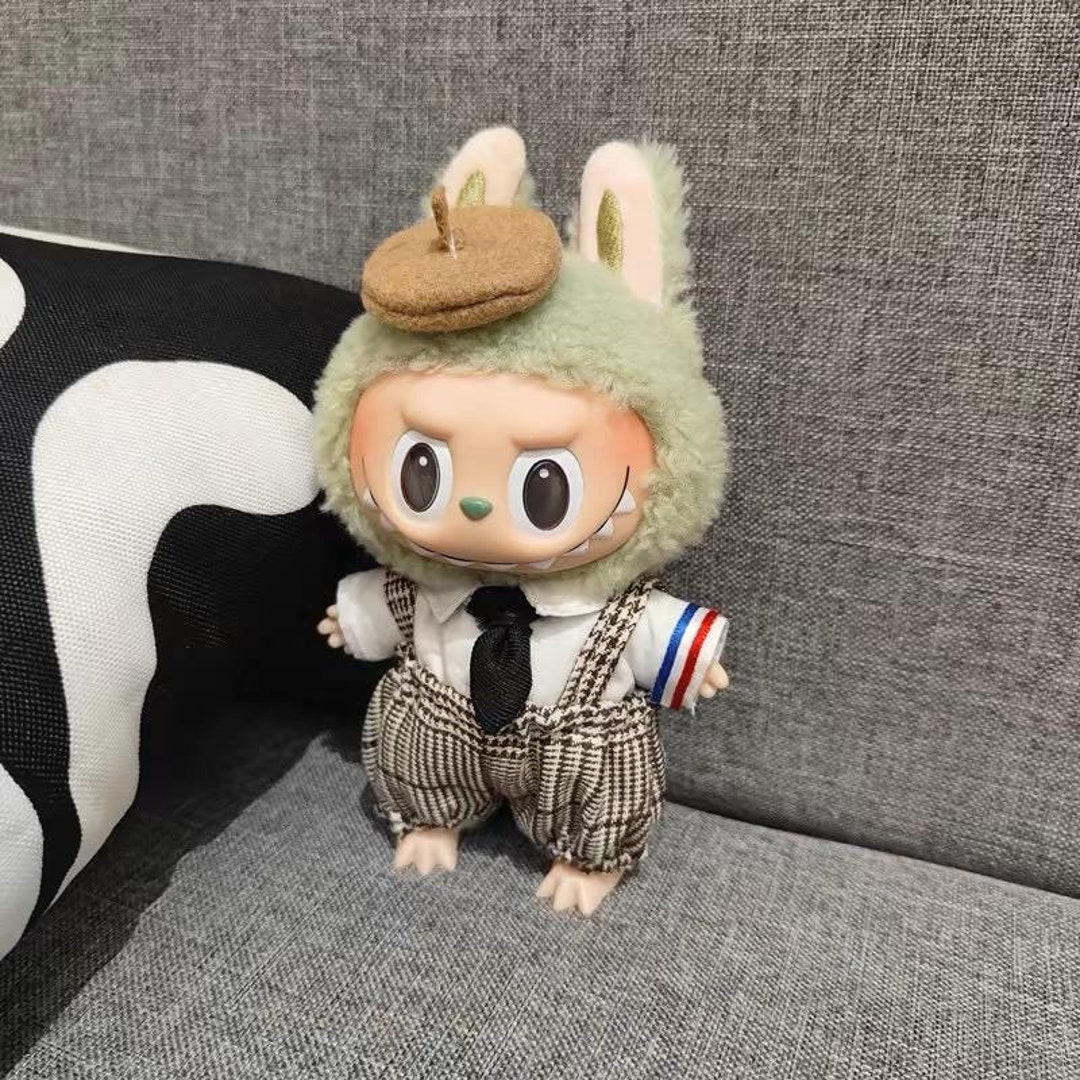 Handmadedetective Labubu Outfit | Stylish Plaid Suit With Tie & Hat ...