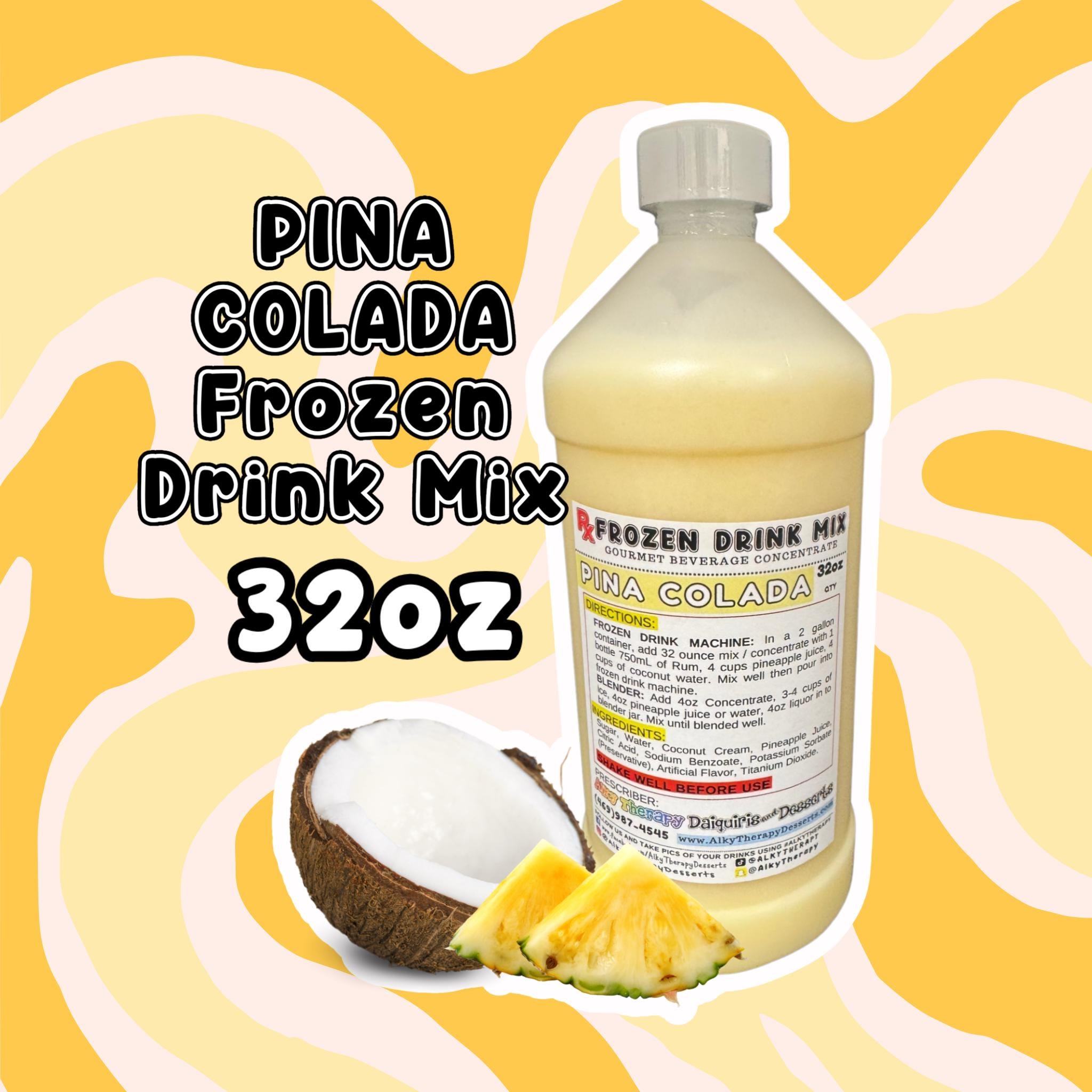 Pina Colada Frozen Drink Mix - Half Gallon - 64 Oz - Great for Ninja ...