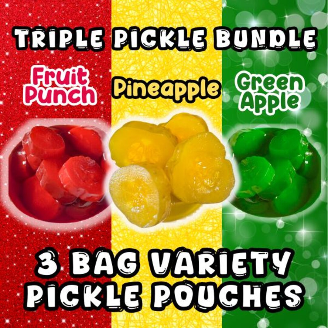 Triple Pickle Bundle - 3 Jar Variety Pack - Candy Flavored Pickle ...