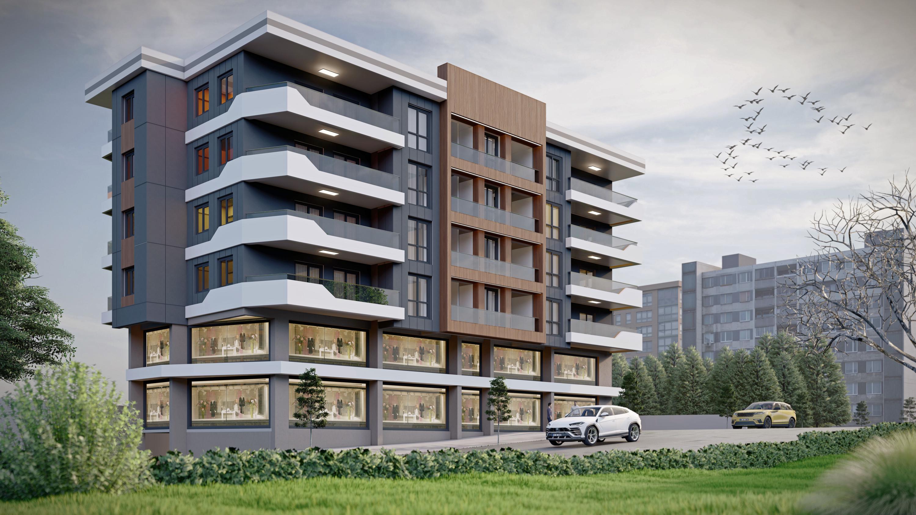 5-story Modern Apartment Plan: 12 Flats, Modern Residence (PDF, JPG ...