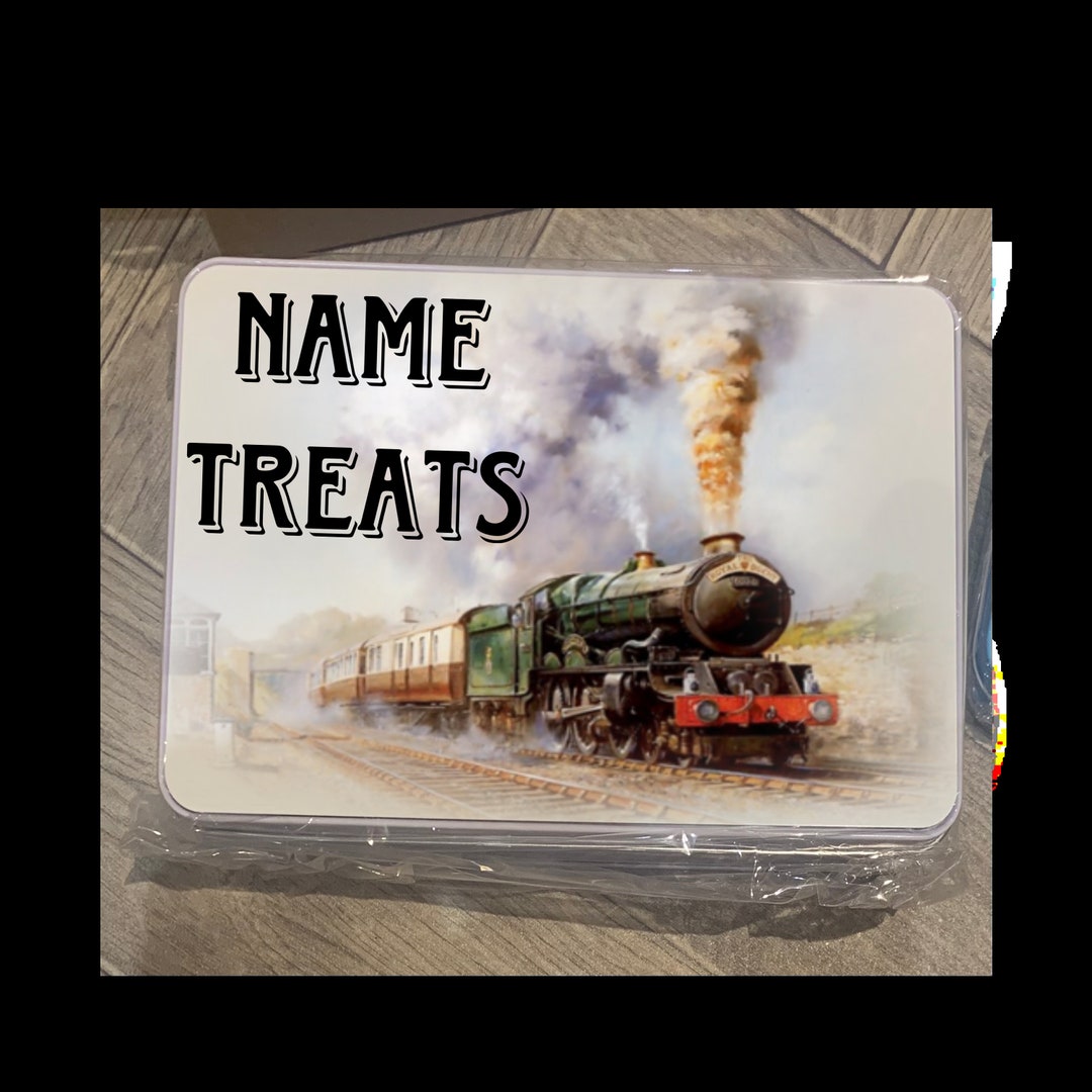Train Personalised Sweet Tin - Etsy