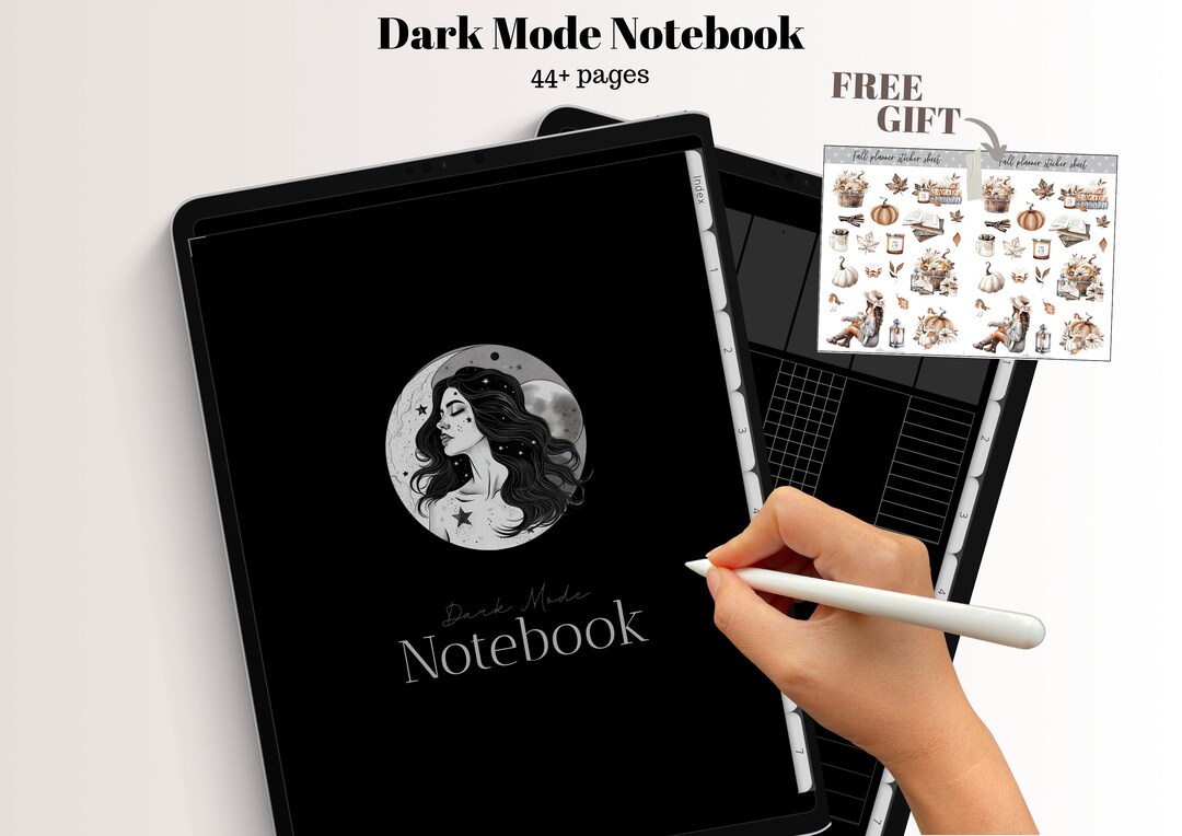 Digital Notebook | Dark Mode Digital Notebook | Goodnotes Notebook ...