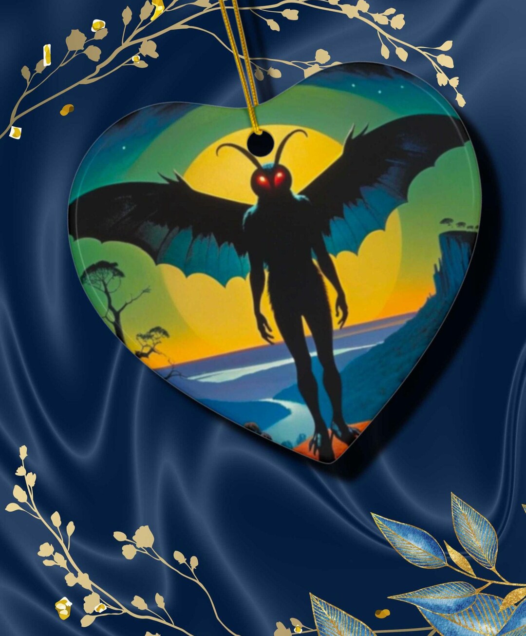 Mothman Ornament Ceramic Cryptid Fan Gift for Paranormal Fan Gift for ...