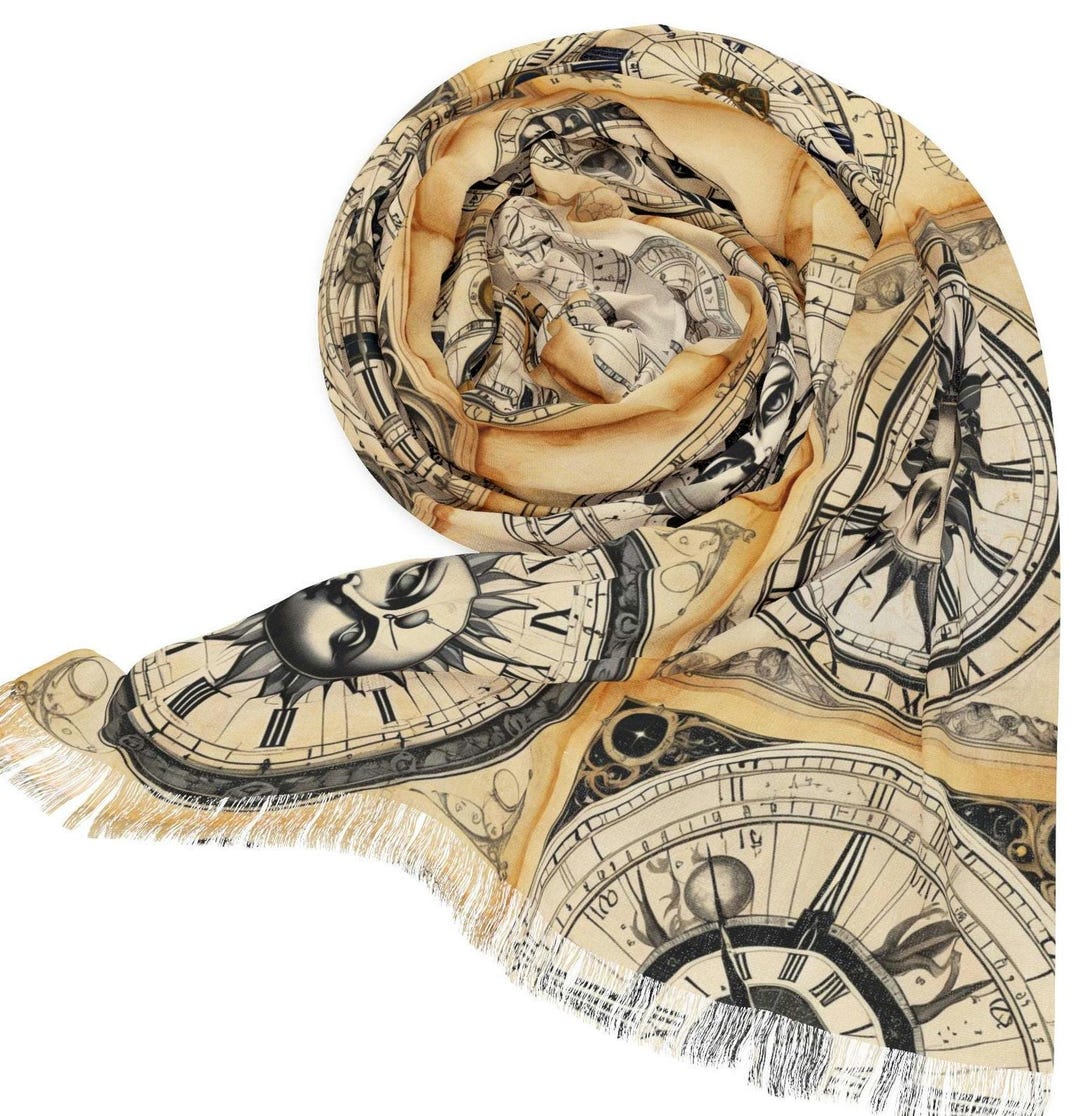 Scarf Clocks Vintage Look Accessory for Her Birthday Gift for Wife ...