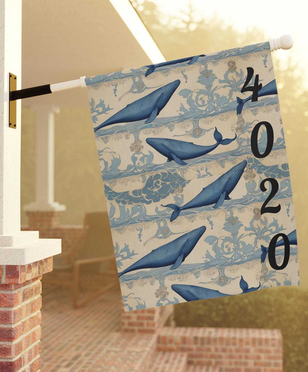 Whale Flag Customizable House Address Flag Nautical Home Decor Outdoor ...
