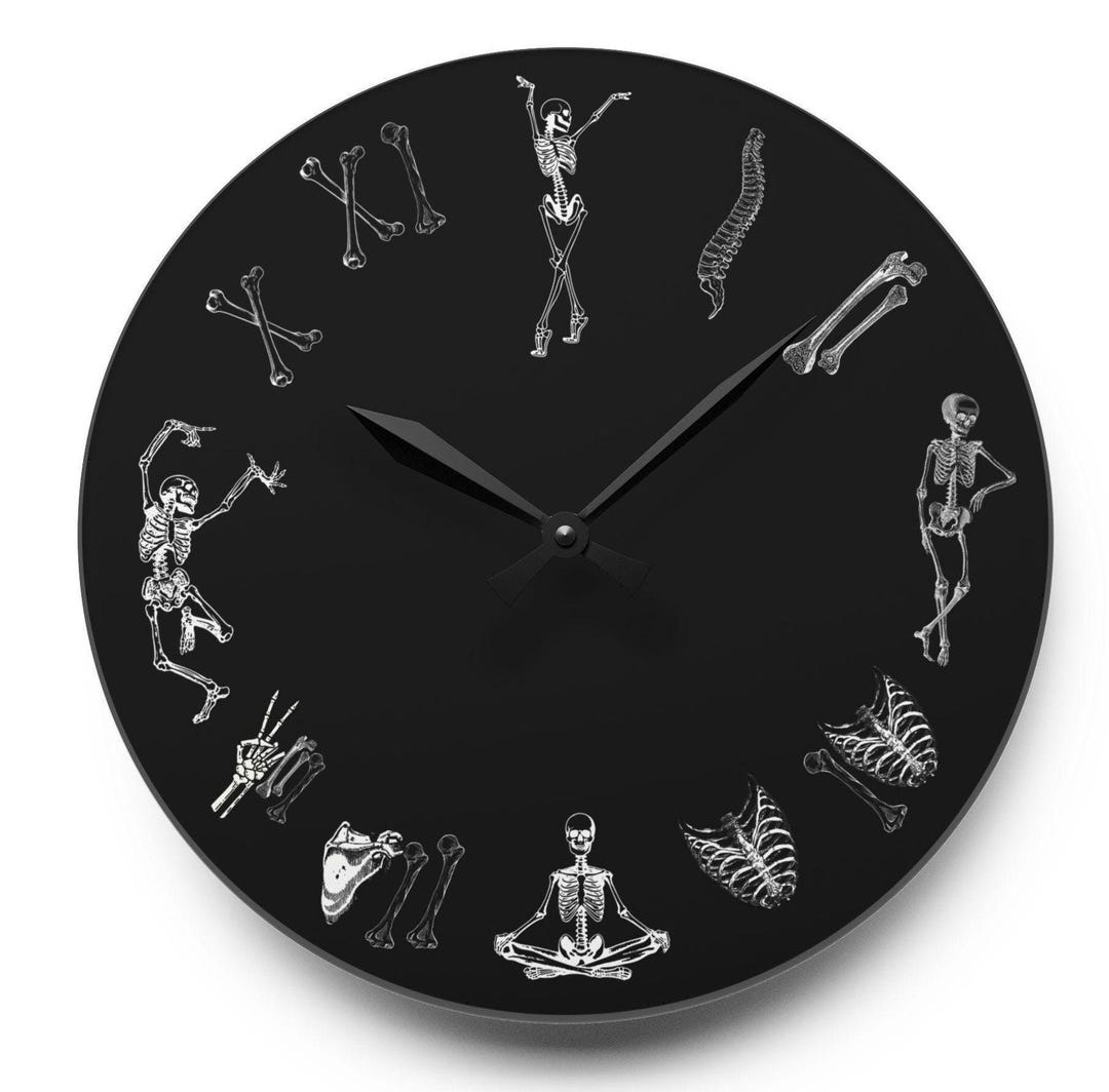 Skeleton Wall Clock Bones Clock - Etsy