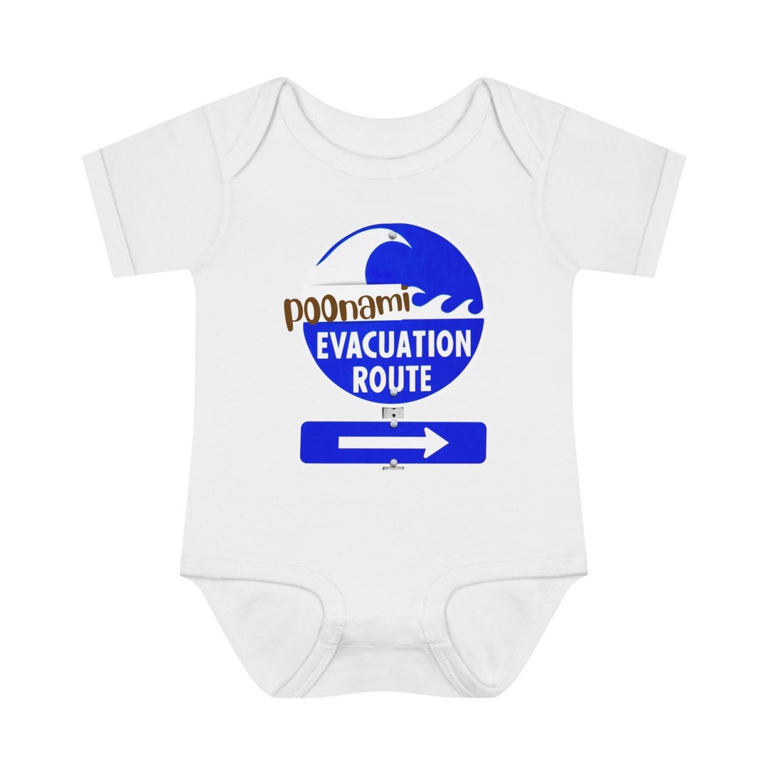 Poonami Evacuation Route Sign Funny Baby Onesie-baby Shower Gift. Rude ...
