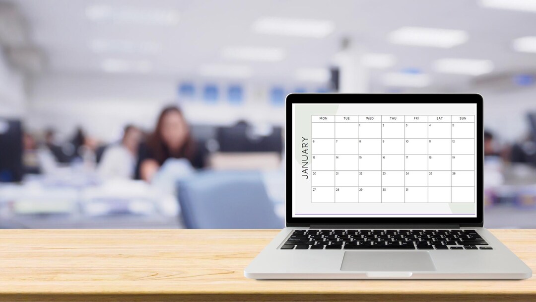 Undated Printable Monthly Calender | Minimal A4 PDF Planner | Reusable ...