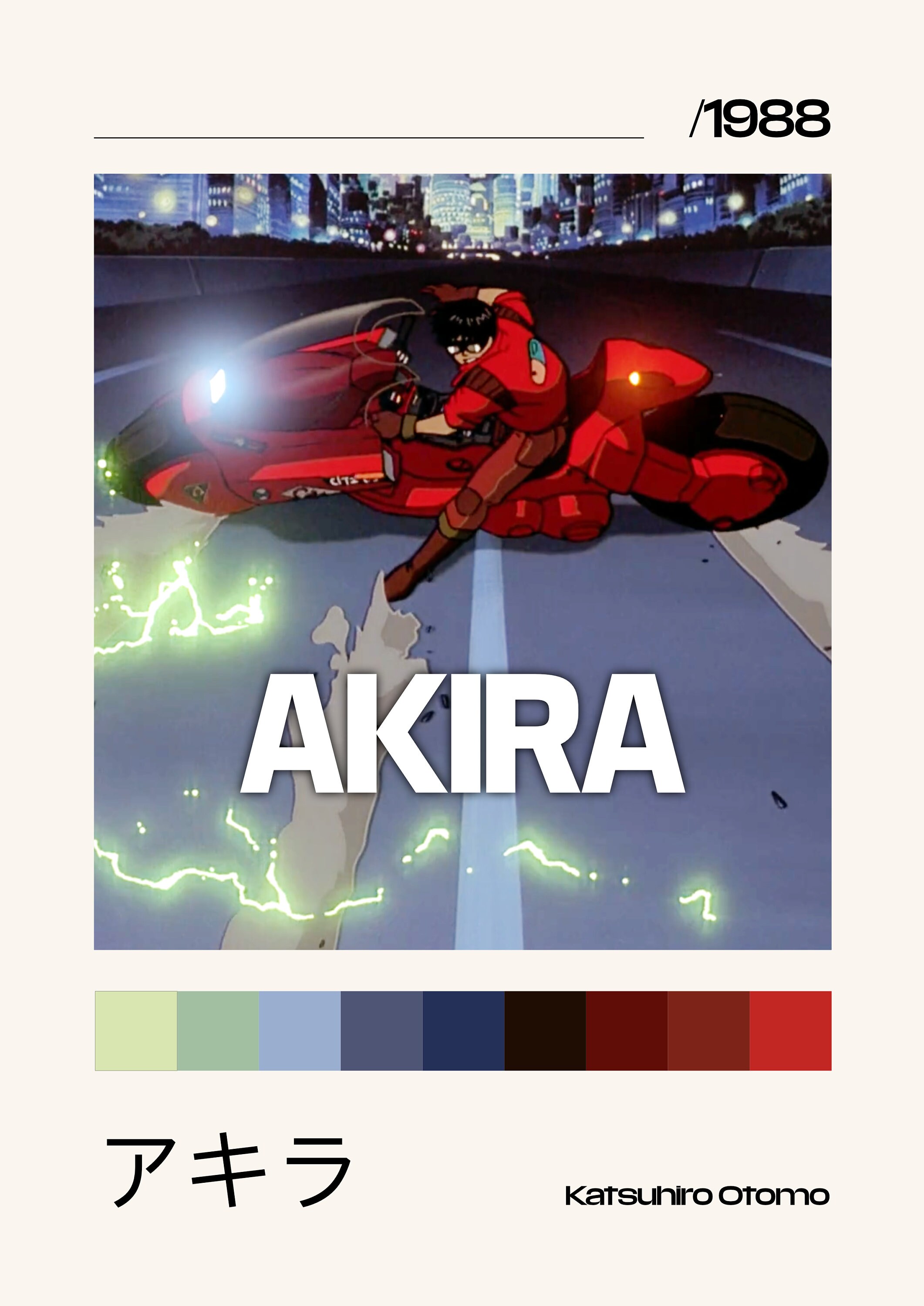 Akira Movie Poster | Colour Palette Poster | Minimalist Movie Poster ...