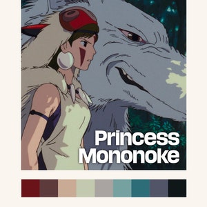 Princess Mononoke Movie Poster | Colour Palette Poster | Minimalist ...
