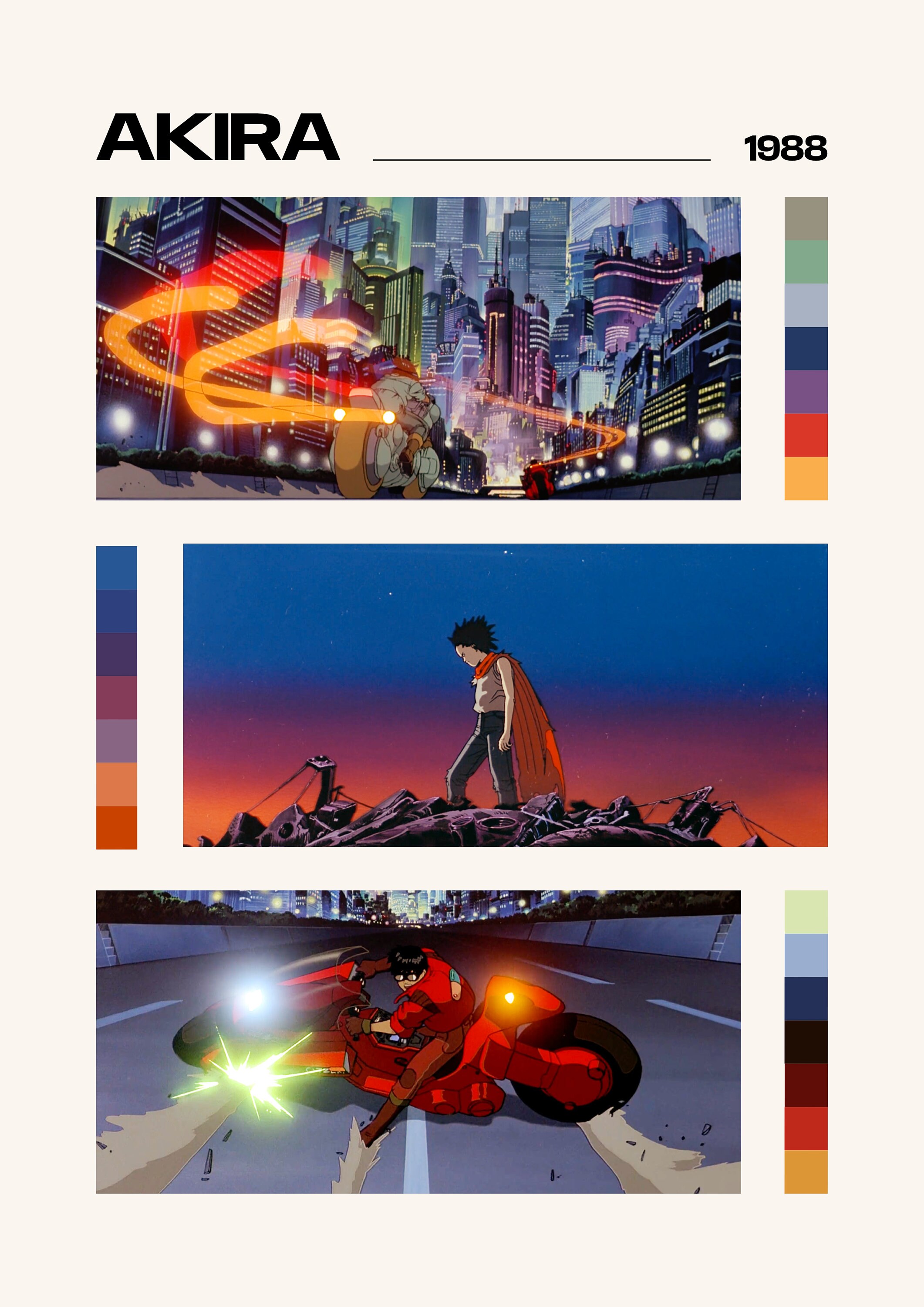 Akira Movie Poster Colour Palette Poster Minimalist Movie Poster Studio ...