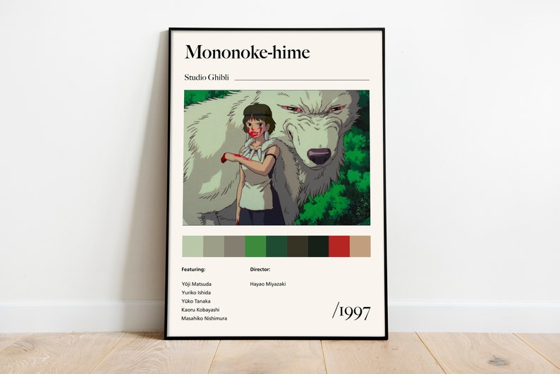 Mononoke-hime Movie Poster Princess Mononoke Movie Poster Colour ...