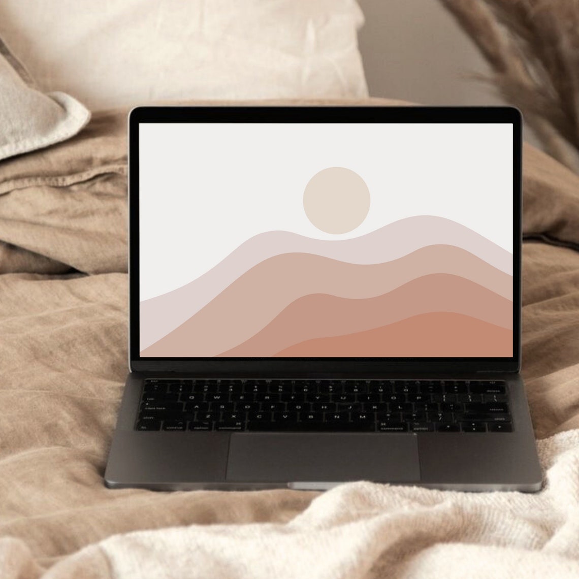 Terracotta Desktop Wallpaper Neutral Abstract Minimalist Boho Aesthetic ...