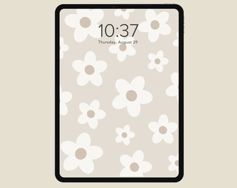 Boho Neutral Aesthetic iPad Tablet Wallpaper Home Screen Background ...