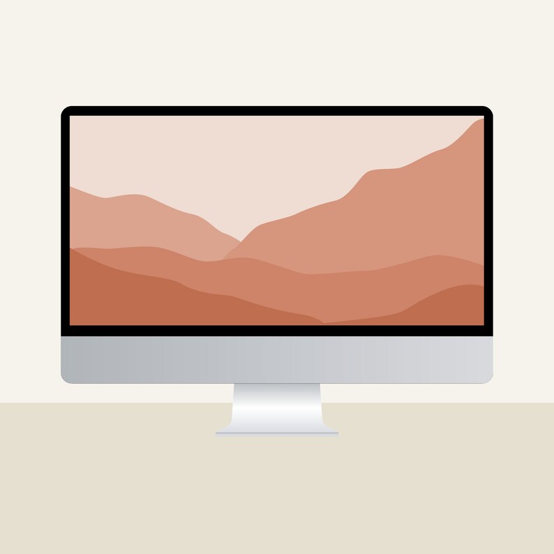 Terracotta Desktop Wallpaper Neutral Abstract Minimalist Boho Aesthetic ...