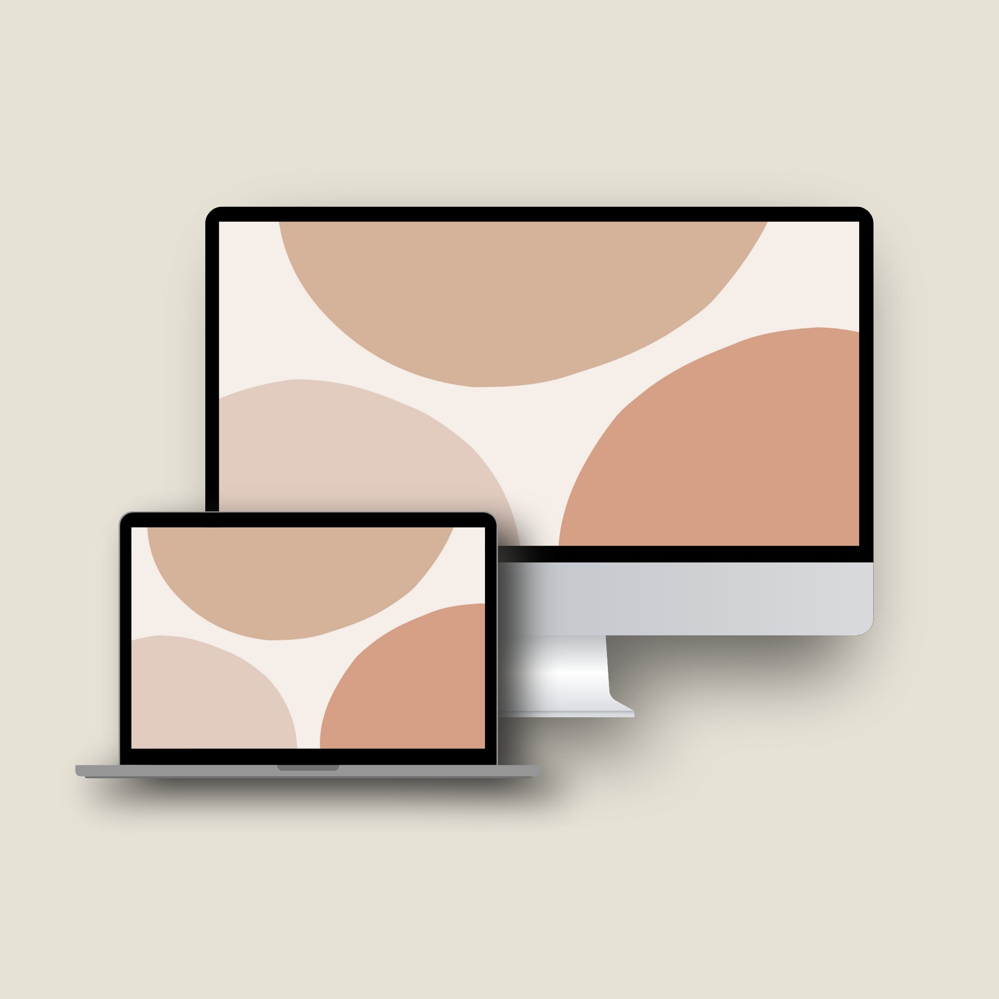 Terracotta Desktop Wallpaper Neutral Abstract Minimalist Boho Aesthetic ...