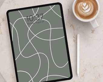 Boho Neutral Aesthetic iPad Tablet Wallpaper Home Screen Background ...