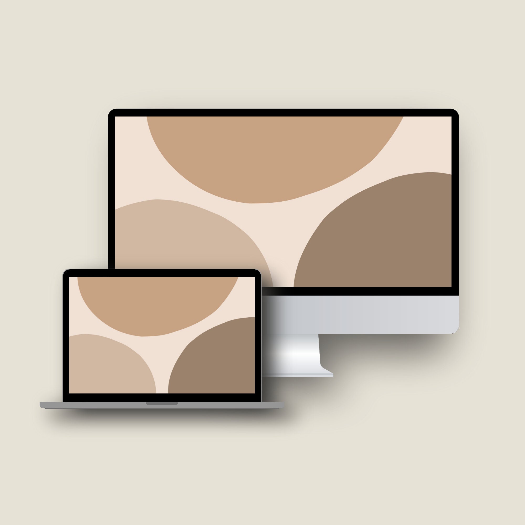 Neutral Desktop Wallpaper Abstract Minimalist Boho Aesthetic Laptop ...