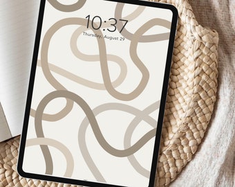 Warm Neutral iPad Wallpaper Boho Tablet Background Warm Boho Neutral ...