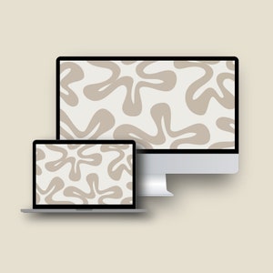 Neutral Desktop Wallpaper Abstract Minimalist Boho Aesthetic Laptop ...