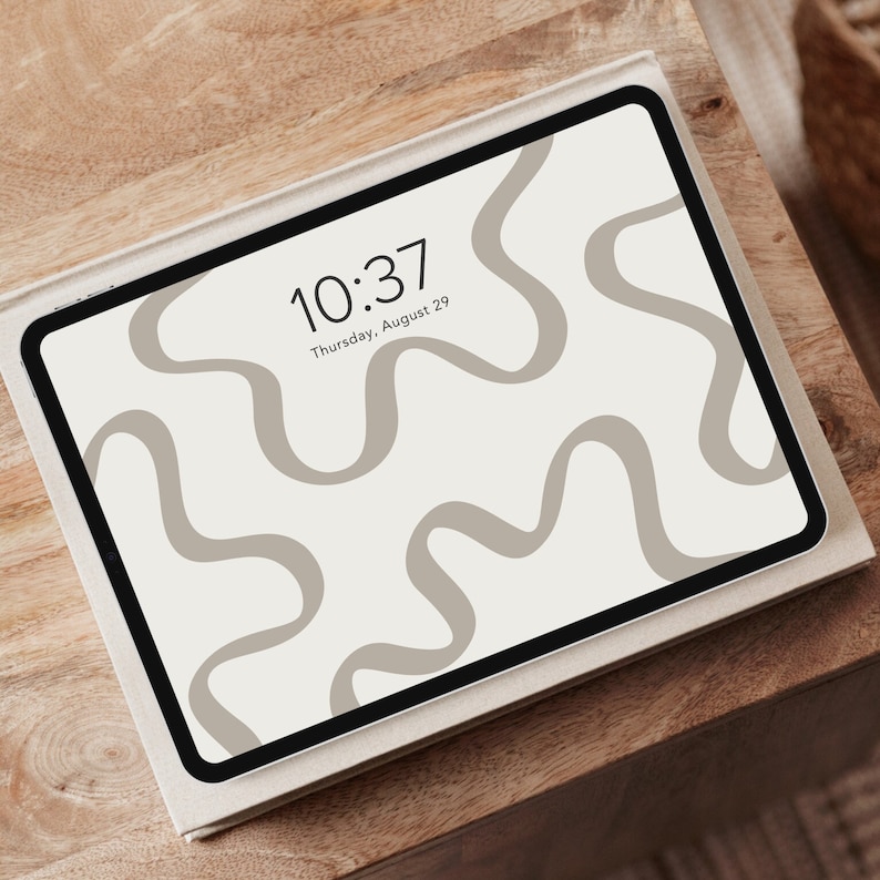 Boho Neutral Aesthetic iPad Tablet Wallpaper Home Screen Background ...