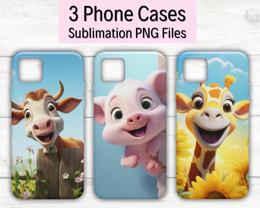 3D Funny Animals Phone Cases Sublimation, iPhone Case Templates, Phone ...