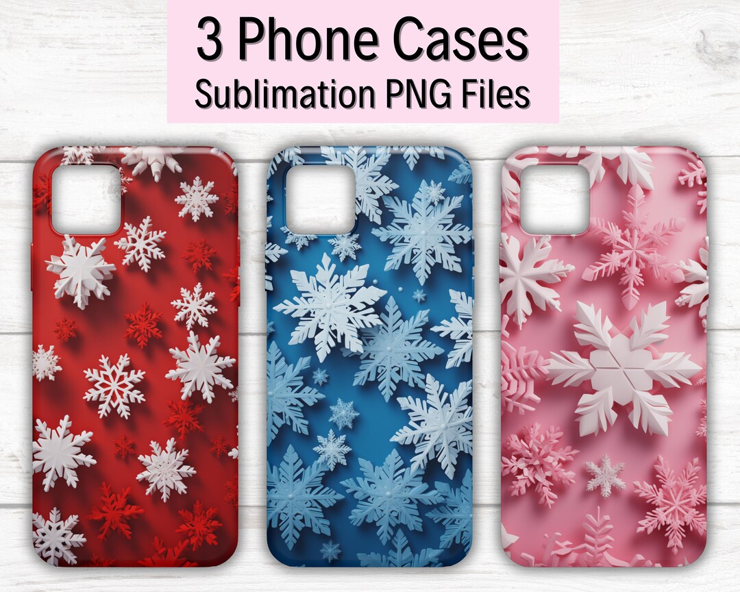 Sublimation Design Phone Case, Winter iPhone Case, Snowflake ...