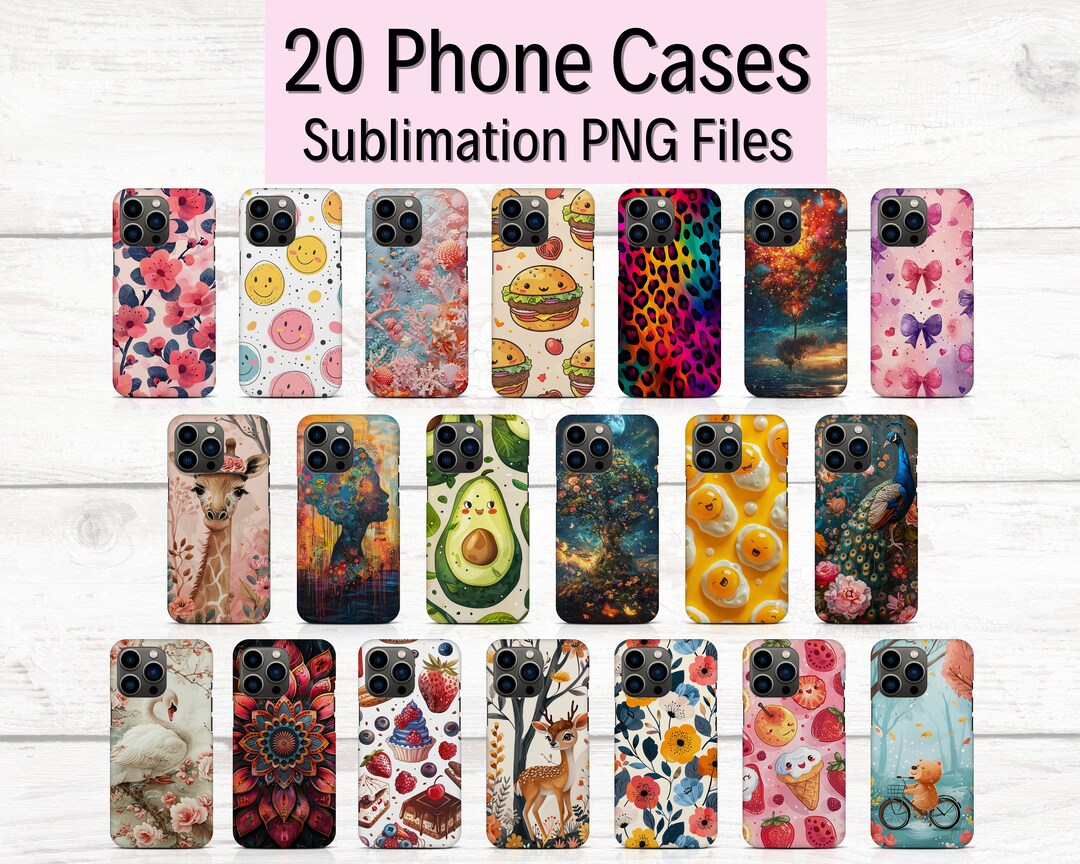 20 Phone Case Bundle PNG, Sublimation iPhone Case, Phone Case ...